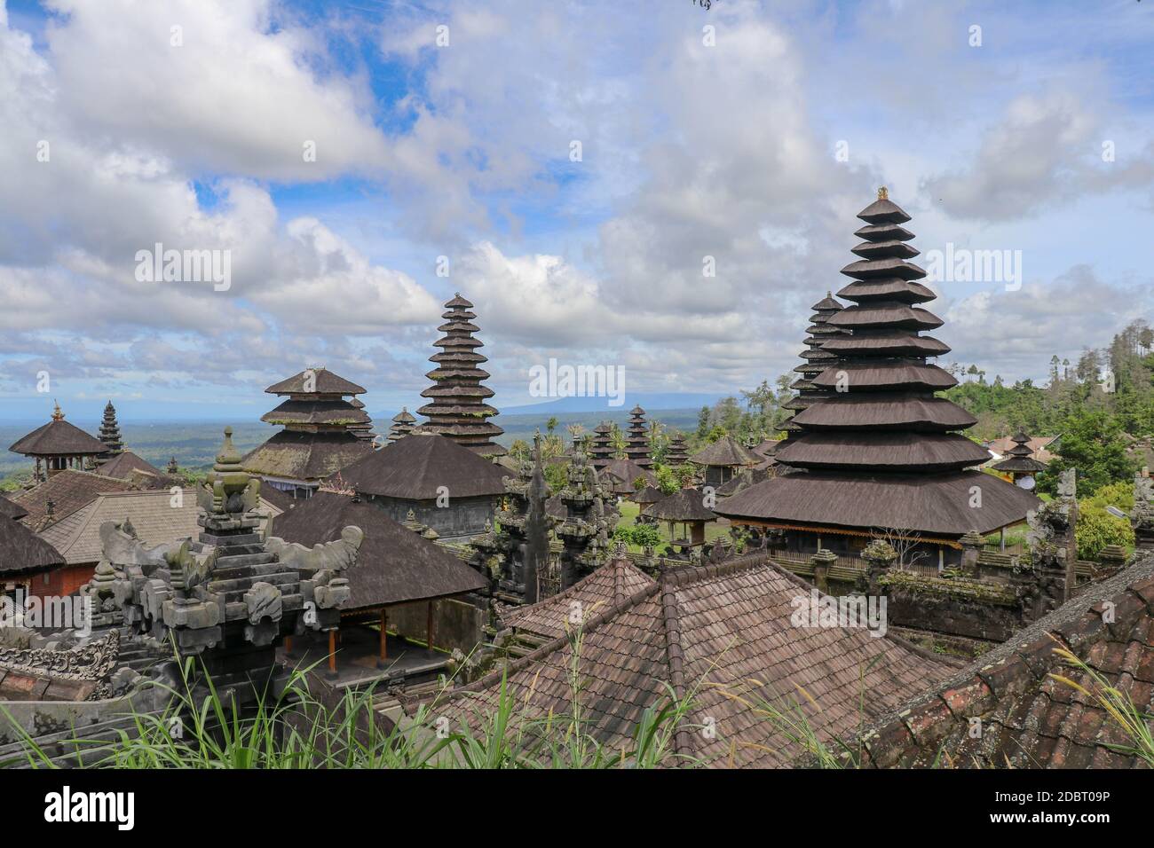 Traditional balinese roofs in Pura Penataran Agung Besakih complex, the ...