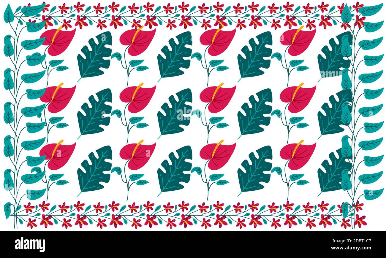 digital textile design of abstract leaves Stock Photo - Alamy