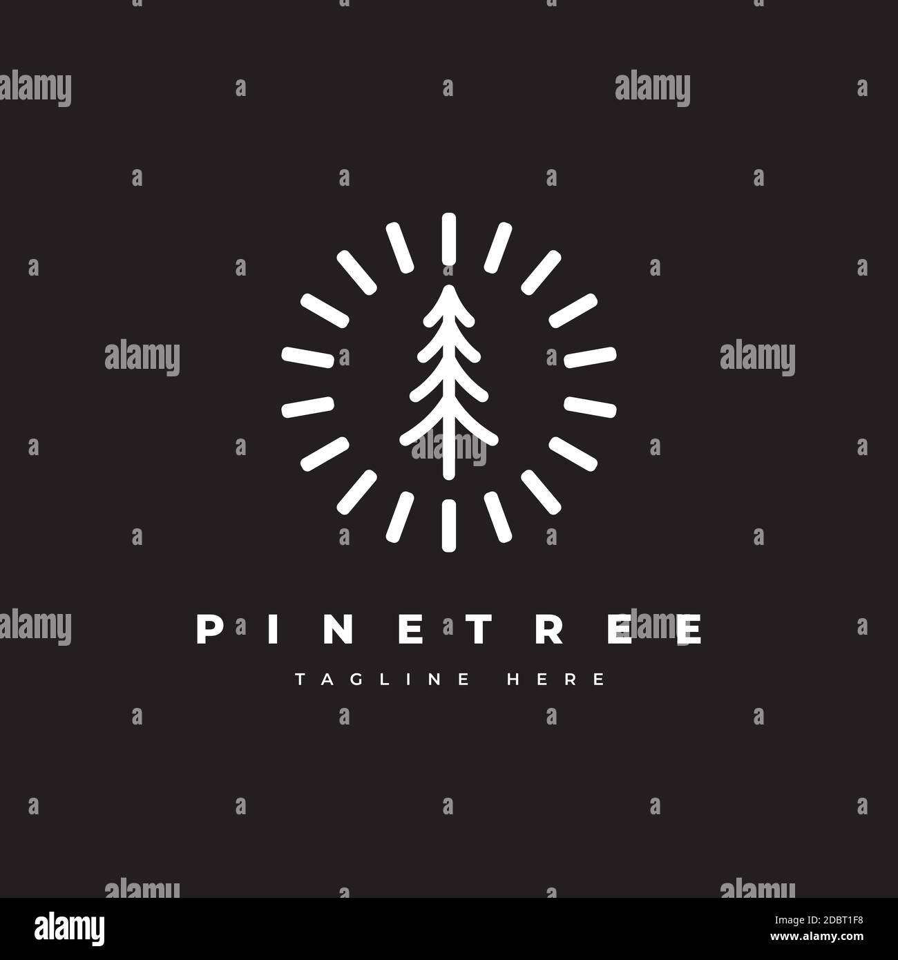 Evergreen pine tree logo Black and White Stock Photos & Images - Alamy
