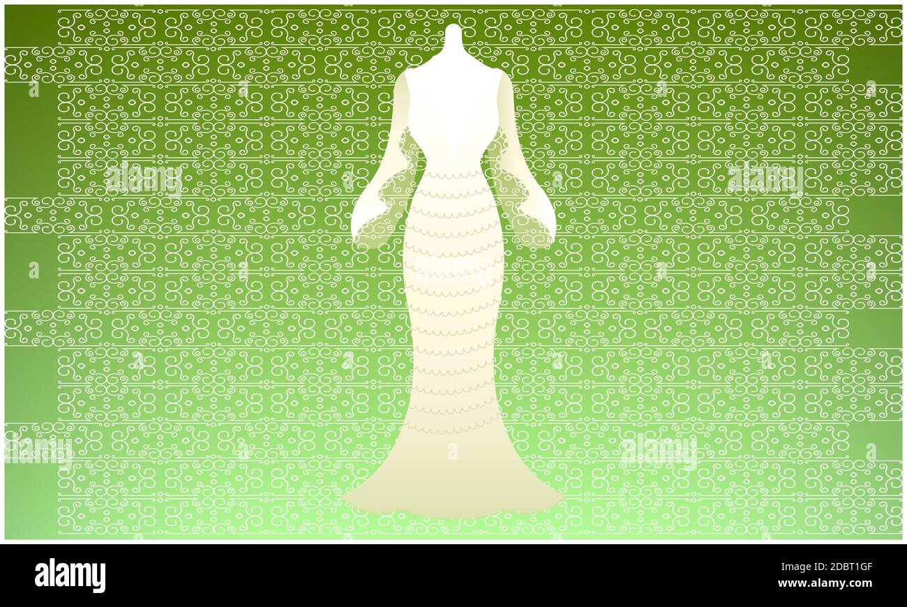 mock up illustration of fashion dress on abstract background Stock ...