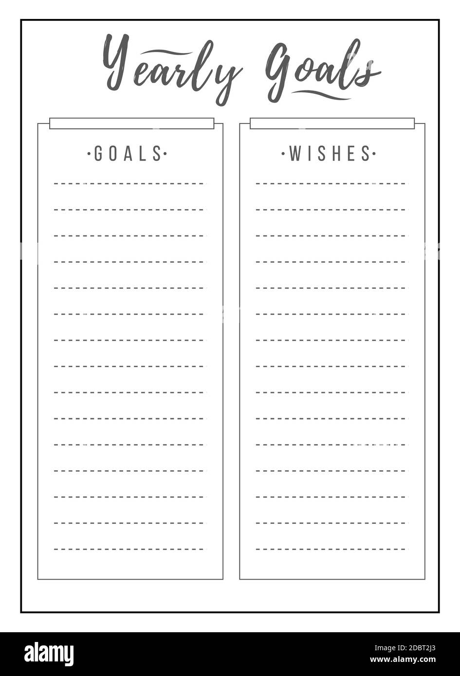 Yearly schedule minimalist planner page design. List grid to plan ...