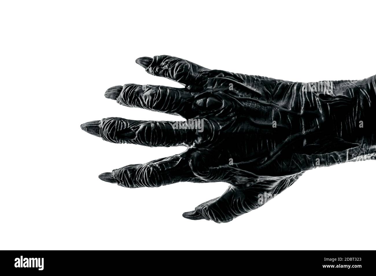 Creepy monster hand isolated on white background with clipping path ...