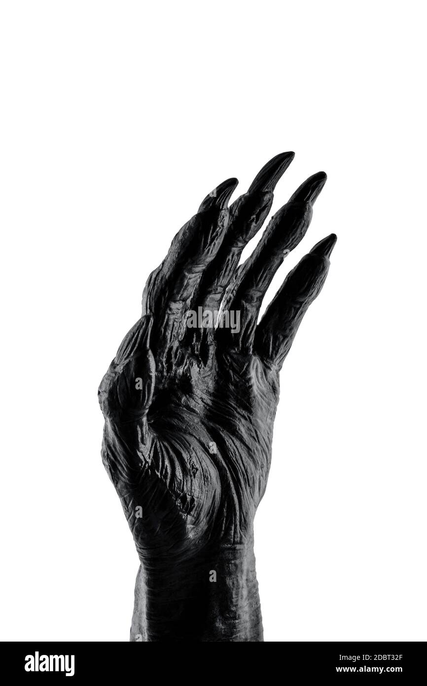 Creepy monster hand isolated on white background with clipping path ...