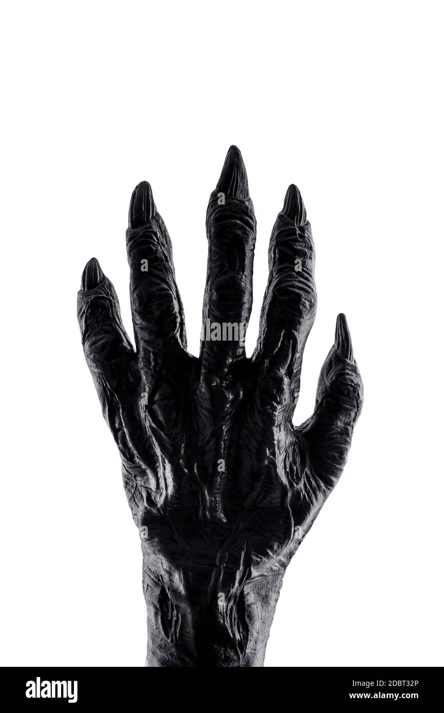 Creepy monster hand isolated on white background with clipping path ...