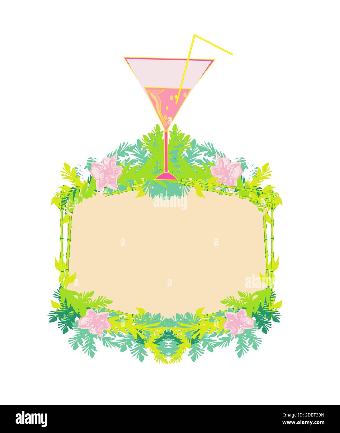 Cocktail party invitation card glass champagne abstract Cut Out Stock ...