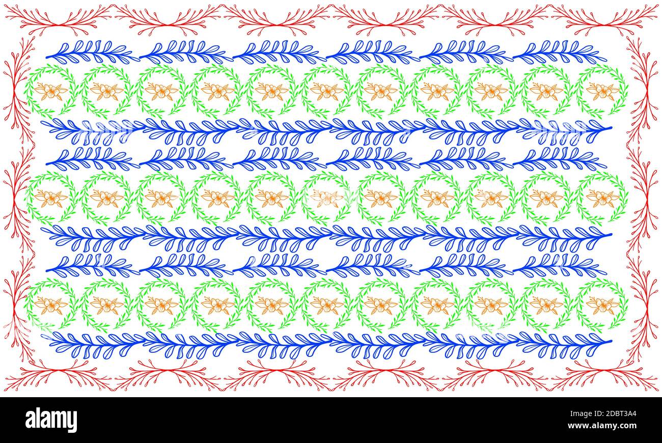 digital textile design of different leaves Stock Photo - Alamy