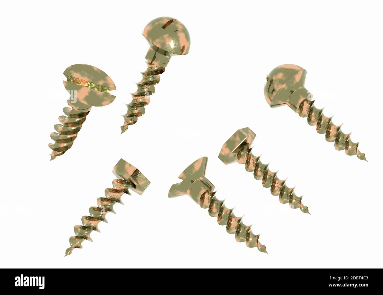 brass screw and nut as a set Stock Photo - Alamy