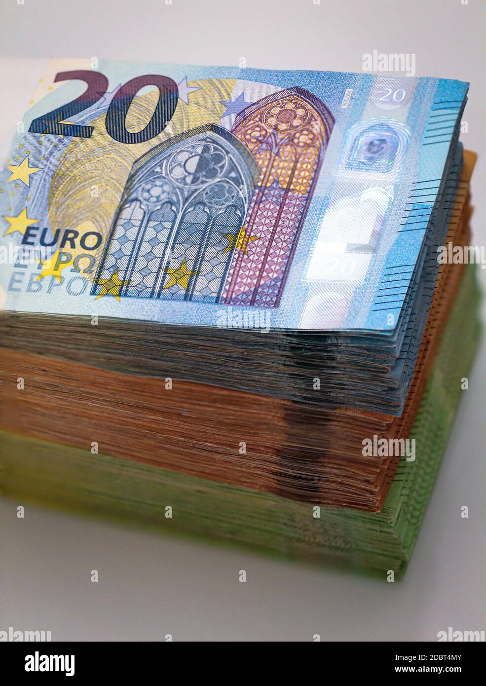 Banknotes, coins for future investments, for example building finance ...