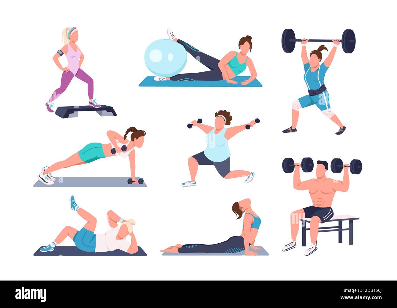 People Working Out Clip Art