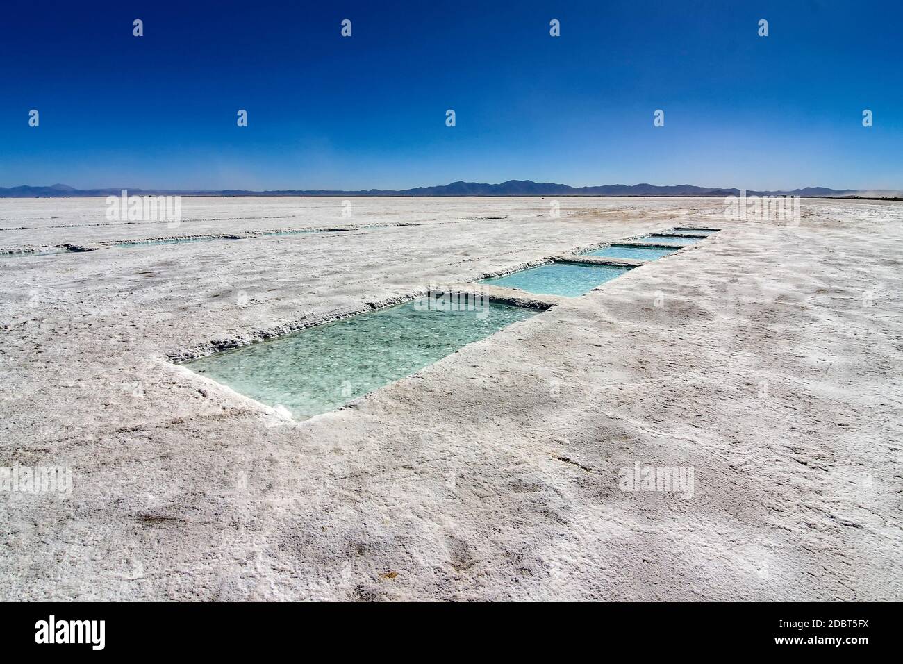 View on the salt production in the desert of Salinas Grandes, Argentina ...