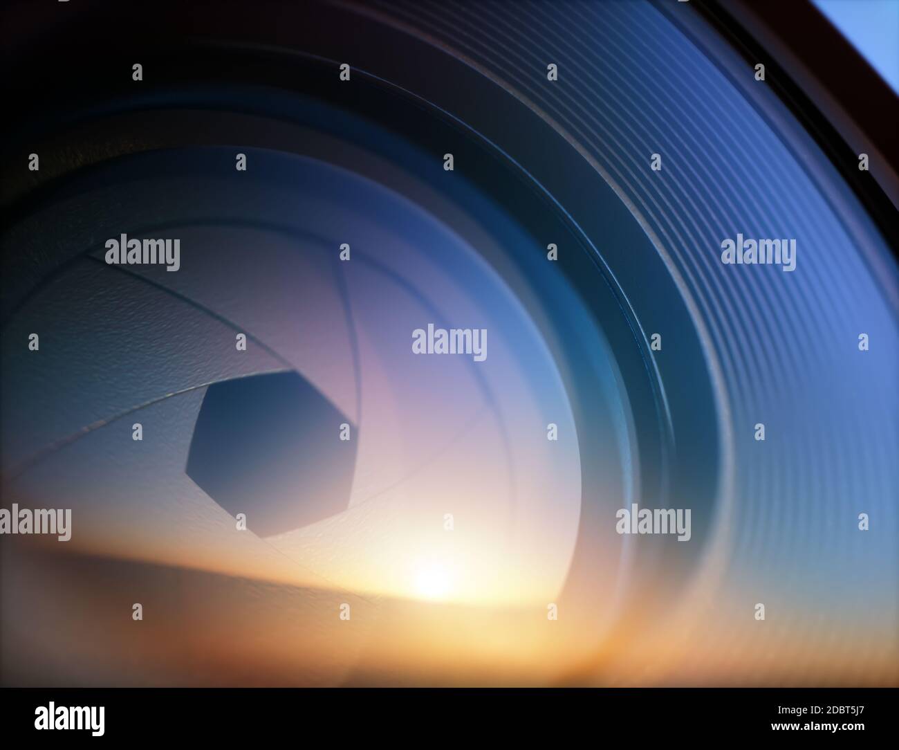 Macro photography from inside an objective lens and its details like ...