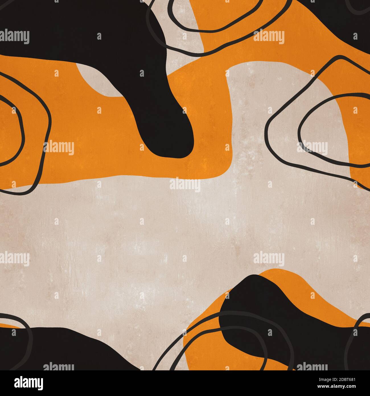 Seamless organic rounded curvy shapes naive design Stock Photo - Alamy