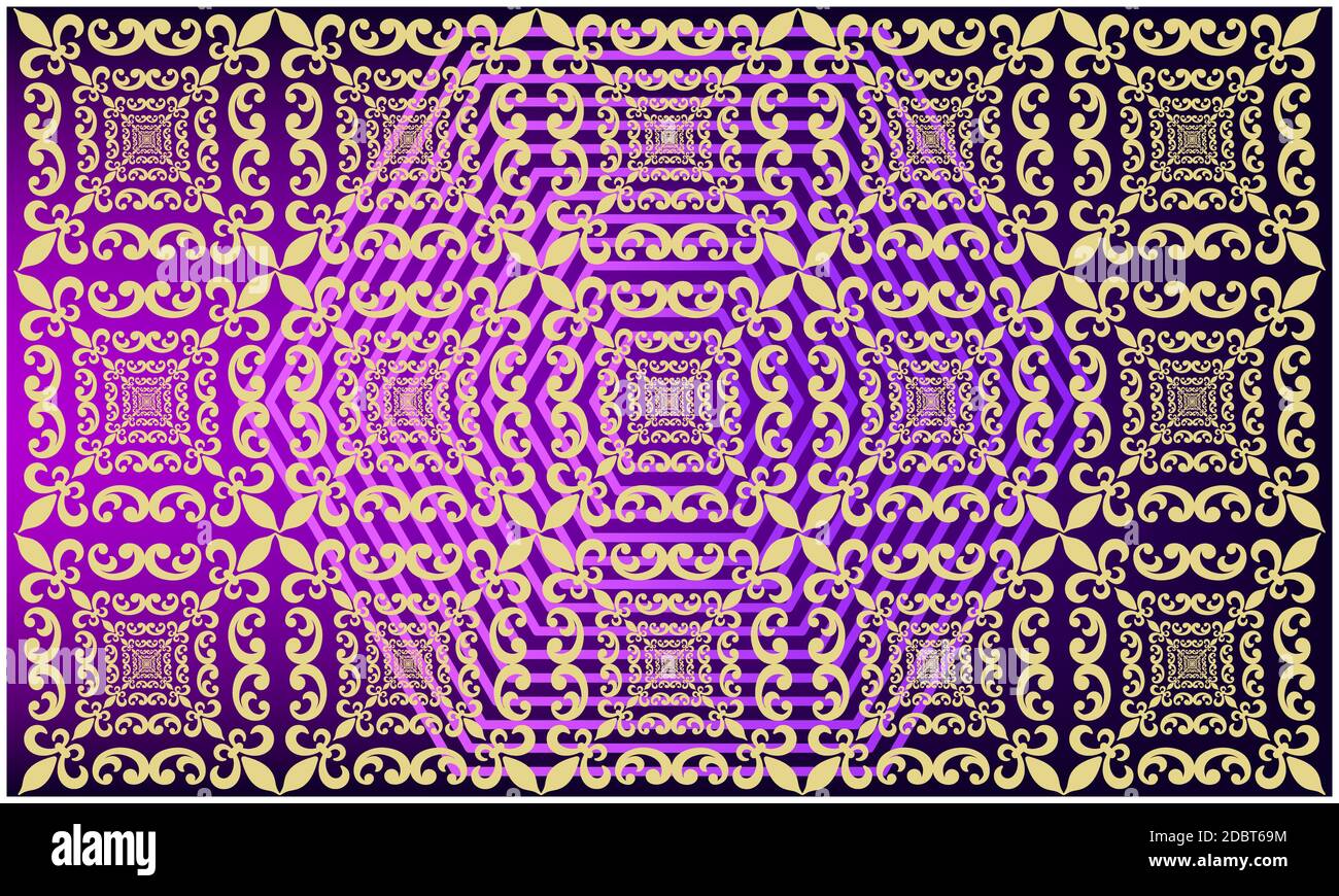 digital textile design of gold ornament art Stock Photo - Alamy