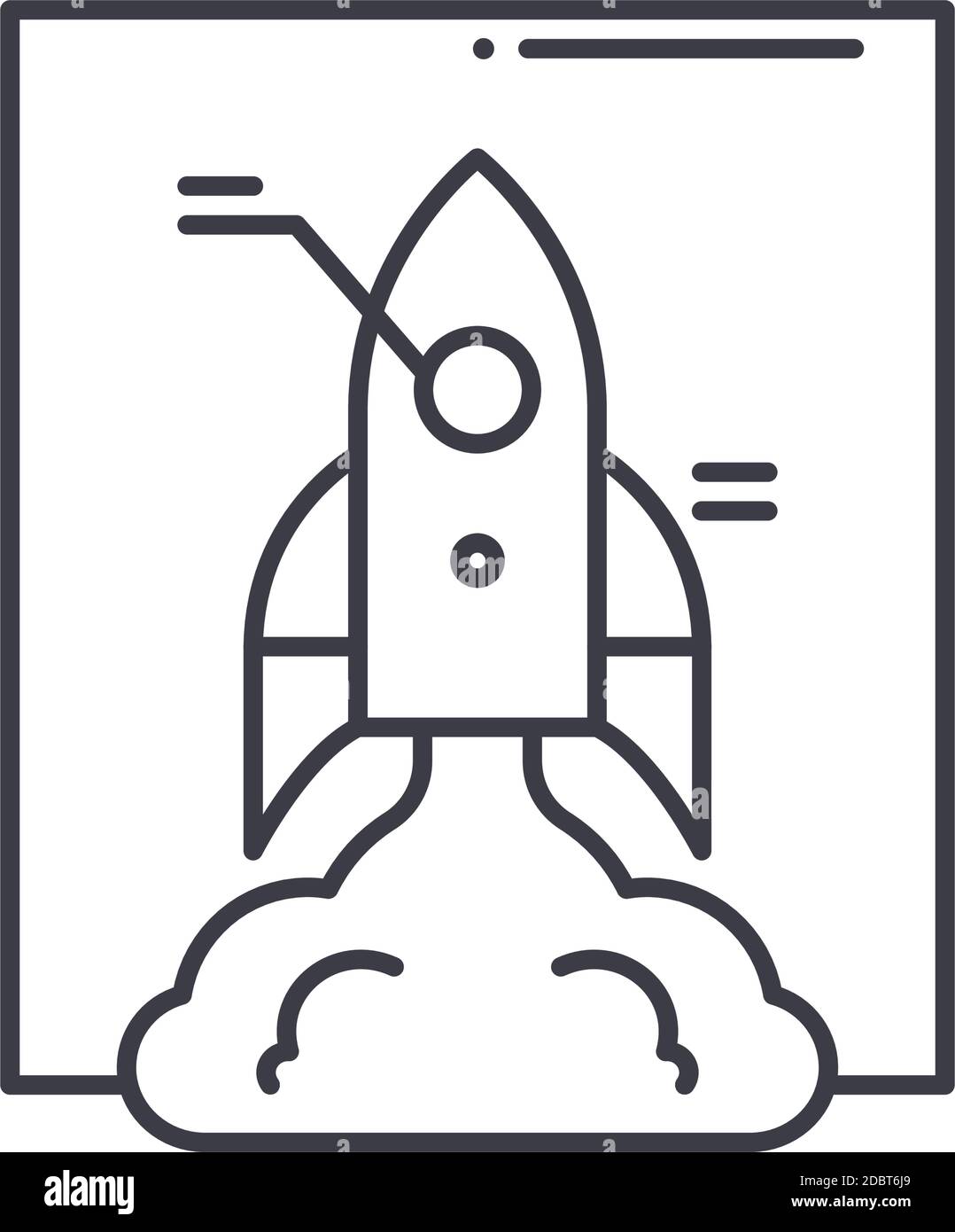 Startup icon, linear isolated illustration, thin line vector, web ...