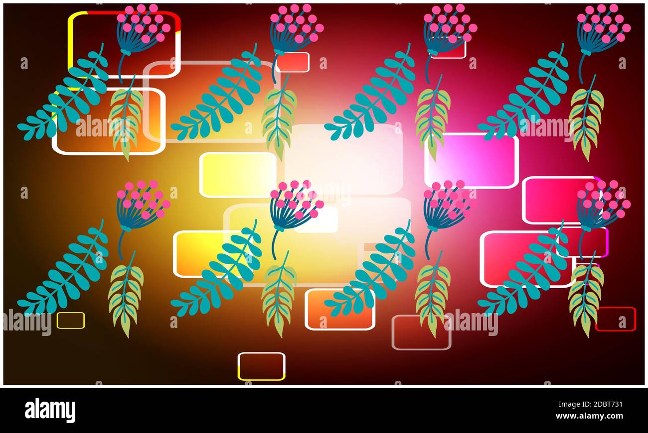 digital textile design of leaves on abstract background Stock Photo - Alamy
