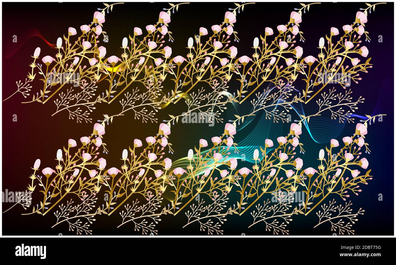 digital textile design of flowers and leaves Stock Photo - Alamy
