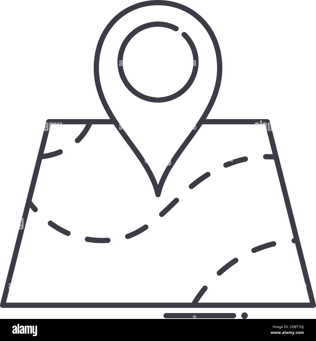 Trail map icon, linear isolated illustration, thin line vector, web ...