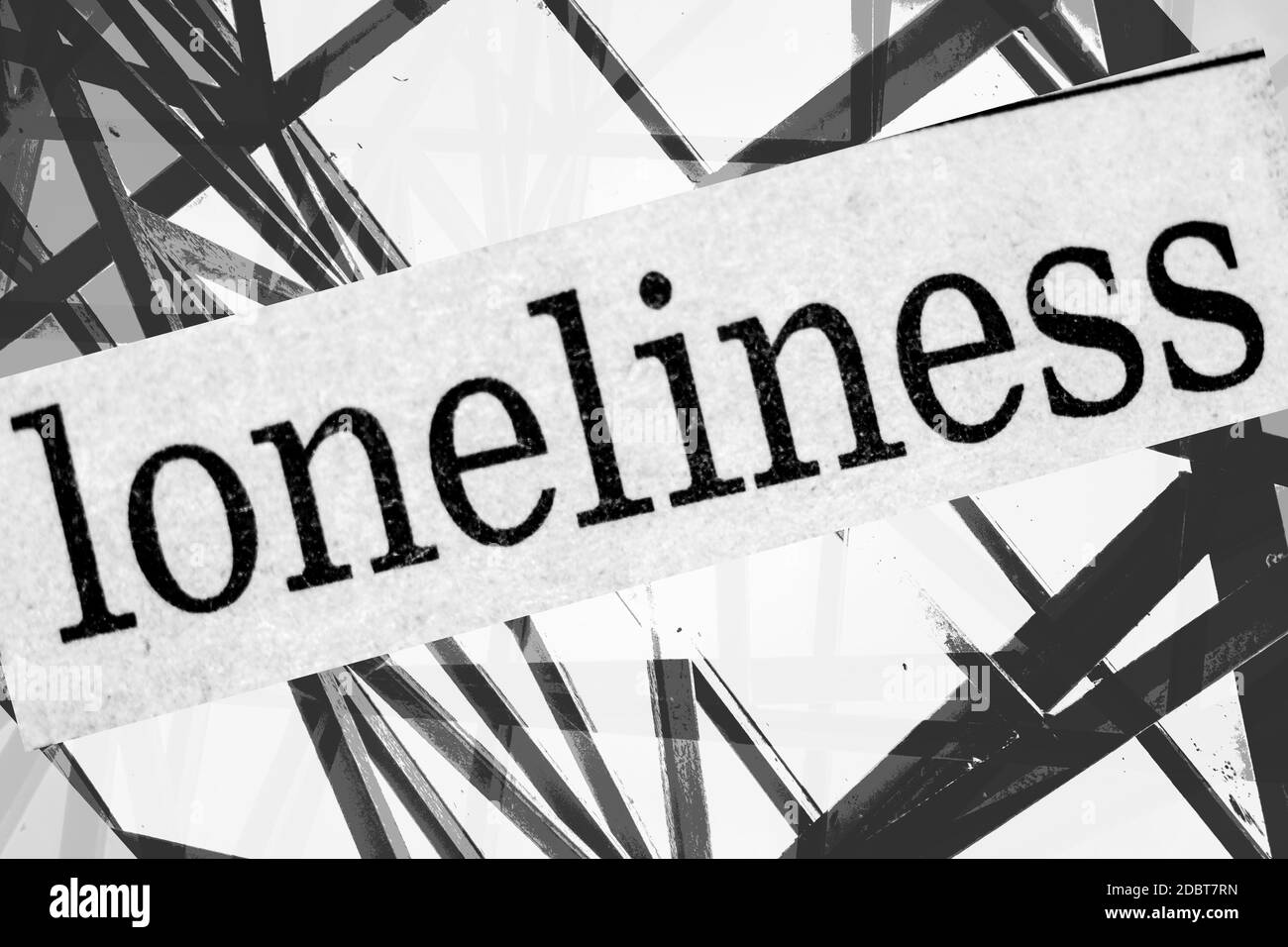 Distressed newspaper headline reading against loneliness UK Stock Photo ...