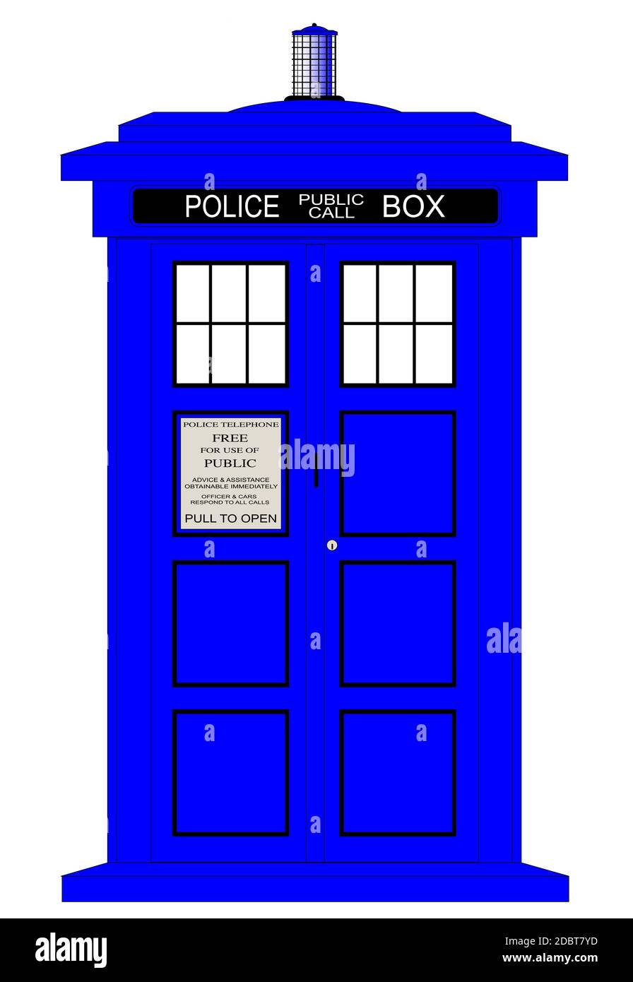 A typical british police box isolated over a white background Stock ...