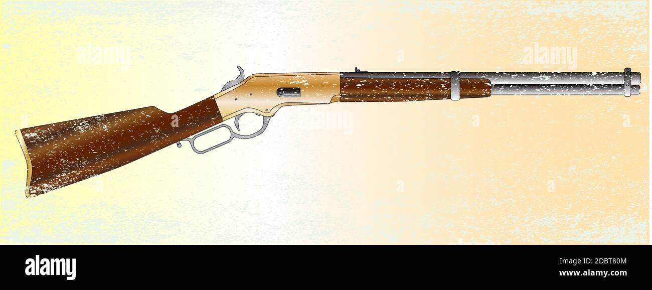 A typical wild west rifle isolated on a grunge background Stock Photo ...