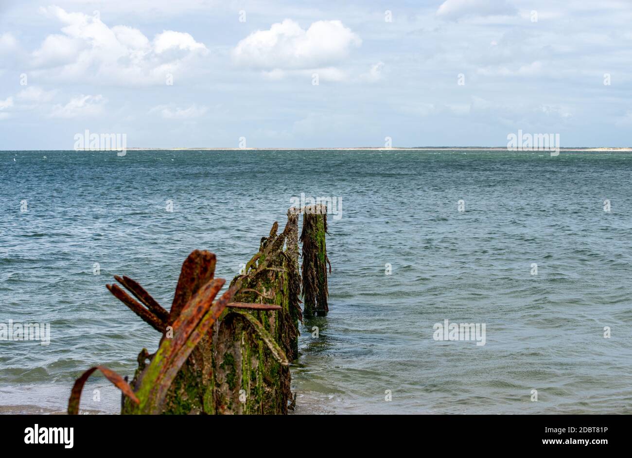 Old steel groyne Stock Photo - Alamy