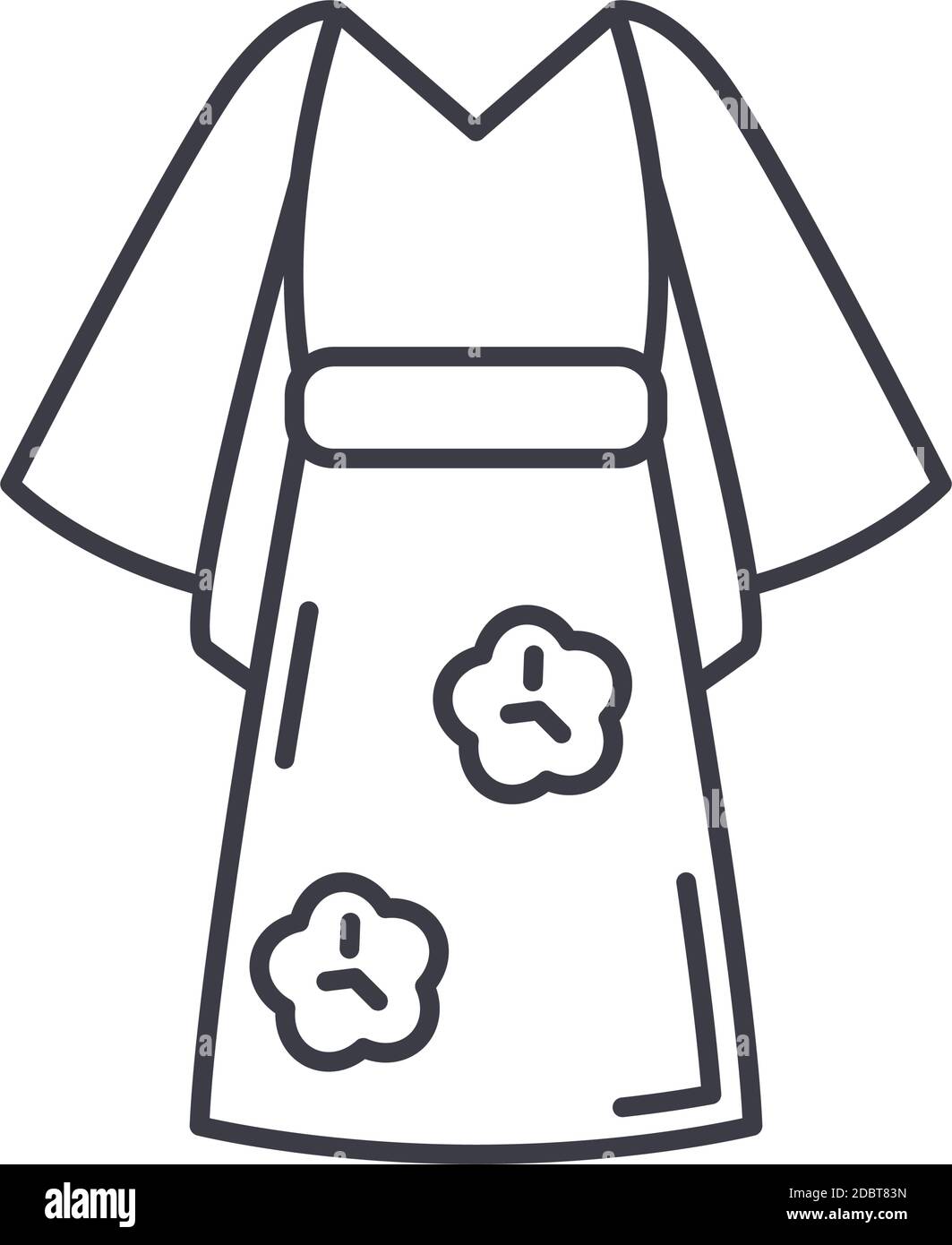 Yukata icon, linear isolated illustration, thin line vector, web design ...