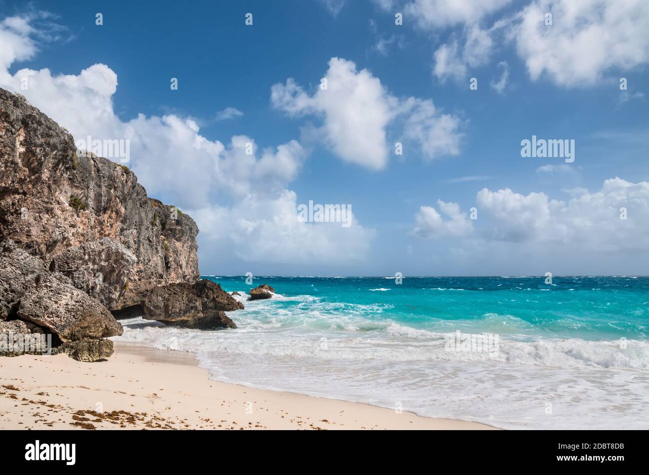 Bottom Bay - paradise beach on the Caribbean island of Barbados Stock ...