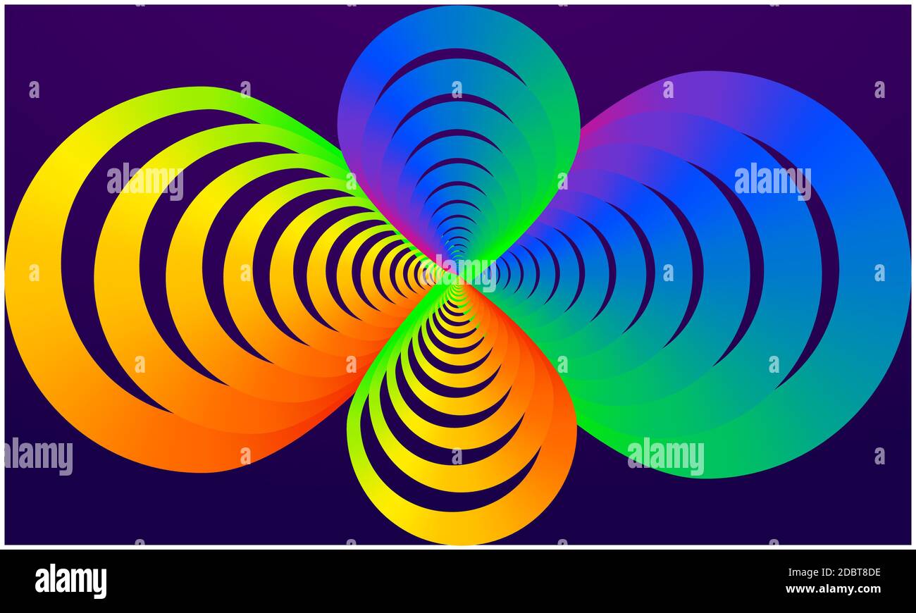 digital textile design of rainbow infinite symbol on abstract ...