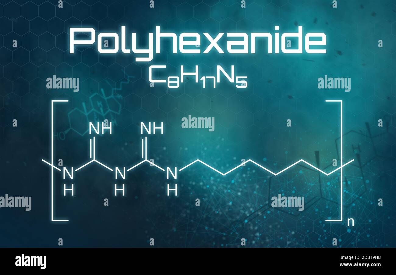 Chemical formula of Polyhexanide on a futuristic background Stock Photo ...