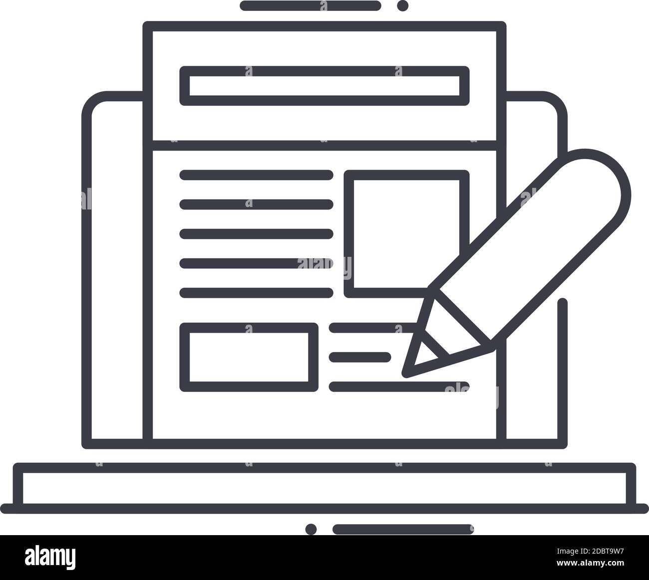 Writing post icon, linear isolated illustration, thin line vector, web ...