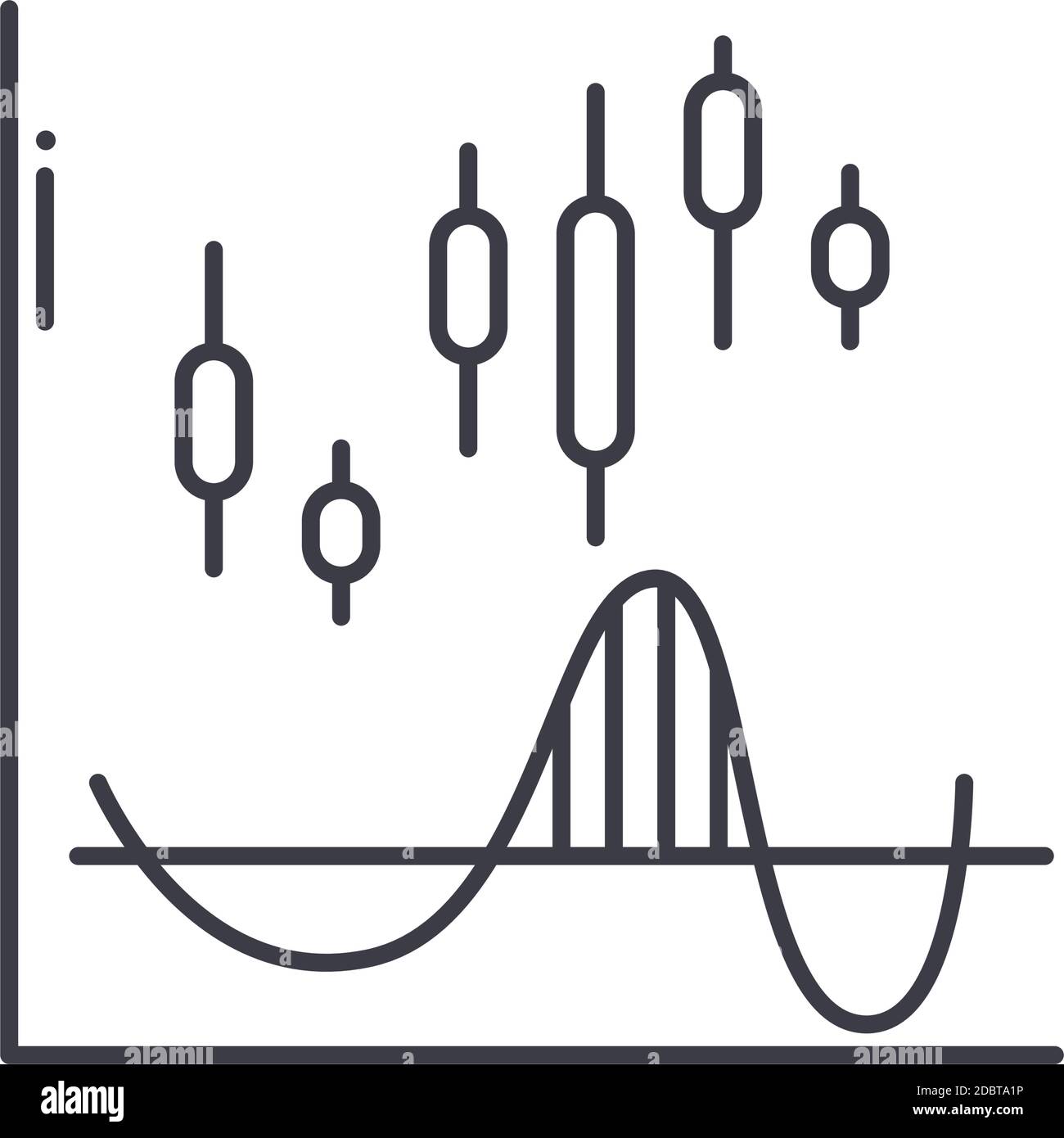 Trading indicators icon, linear isolated illustration, thin line vector ...