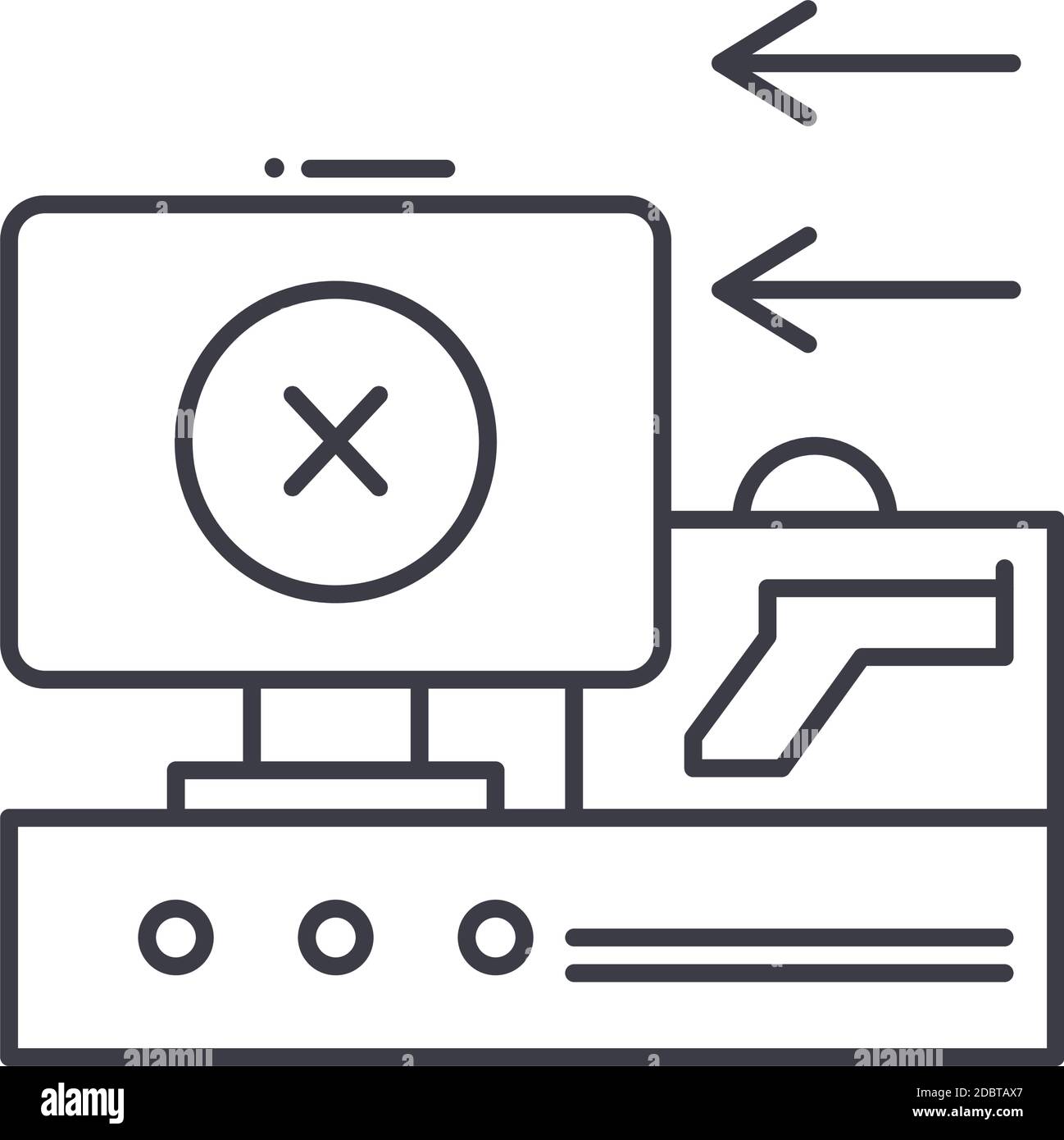 X ray machine icon, linear isolated illustration, thin line vector, web design sign, outline ...