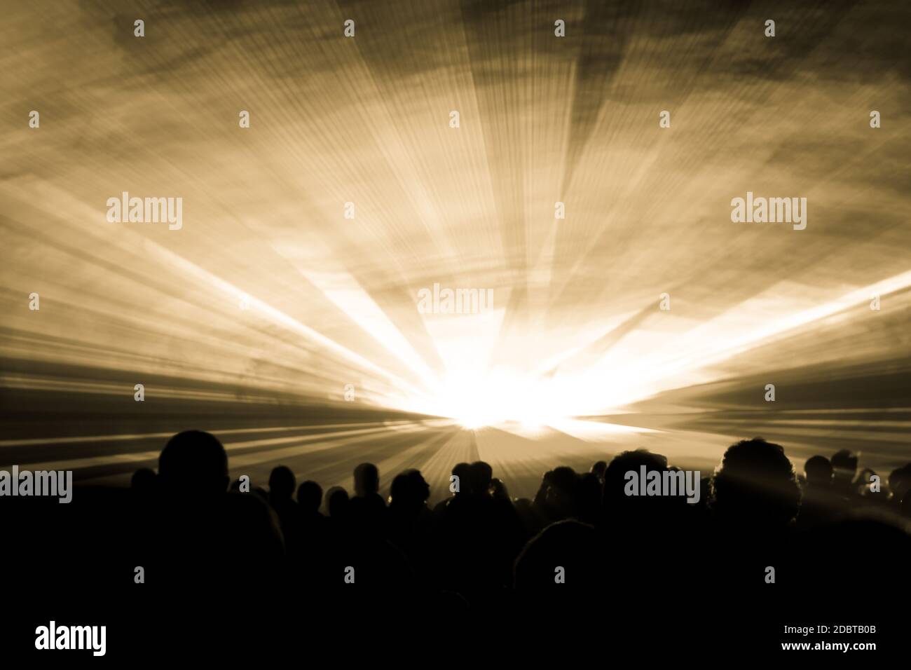 Luxury entertainment with audience silhouettes in nightclub event ...