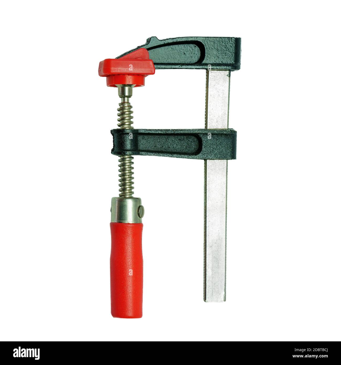 A black and red screw clamp, isolated Stock Photo - Alamy