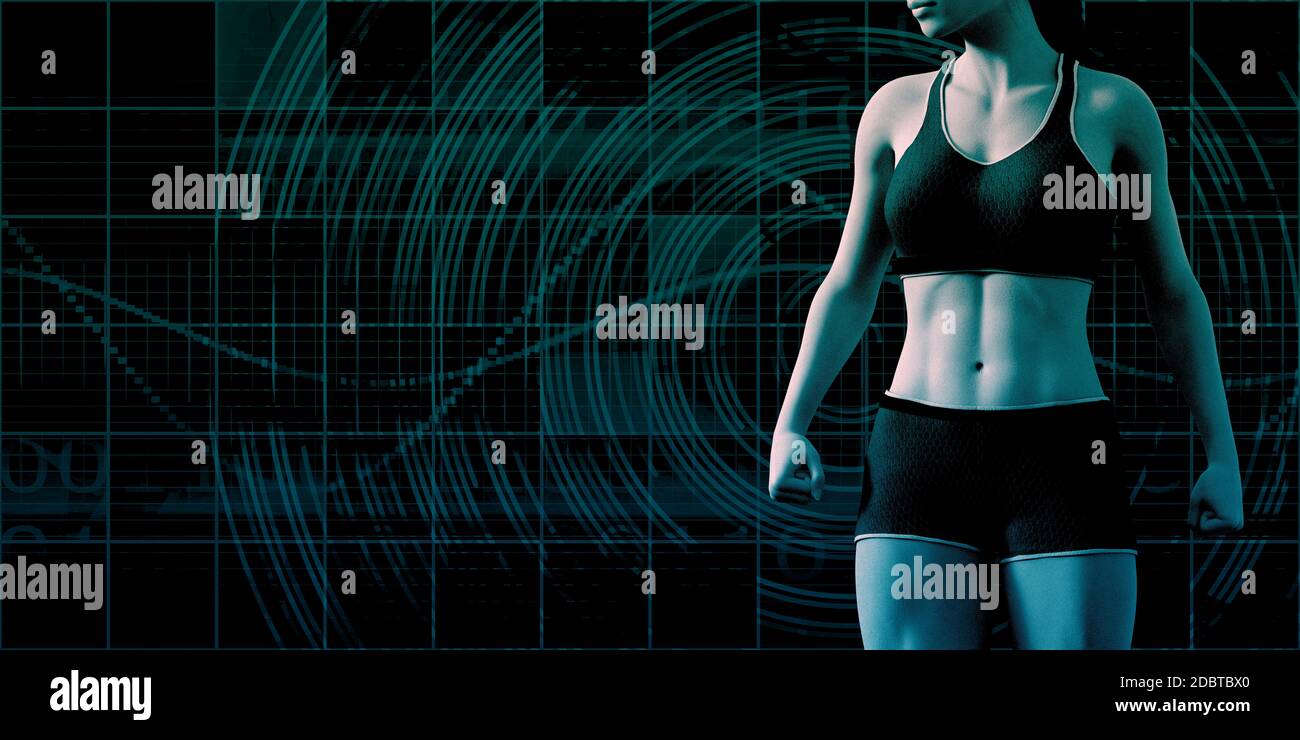 Virtual Fitness Trainer with Immersive Workout Technology Concept Stock ...