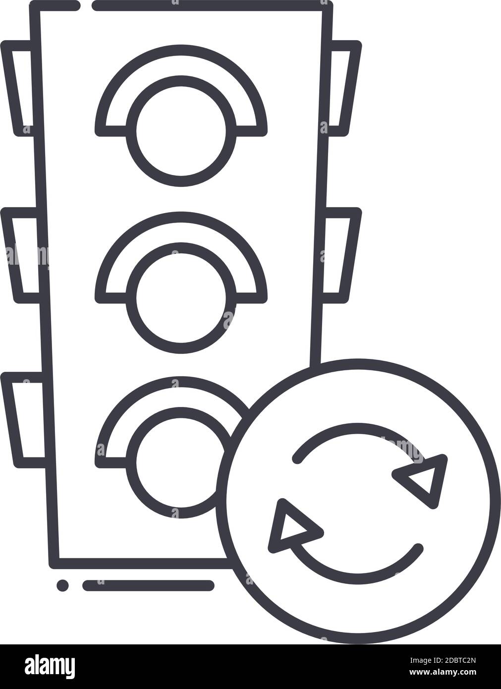 Traffic control icon, linear isolated illustration, thin line vector ...