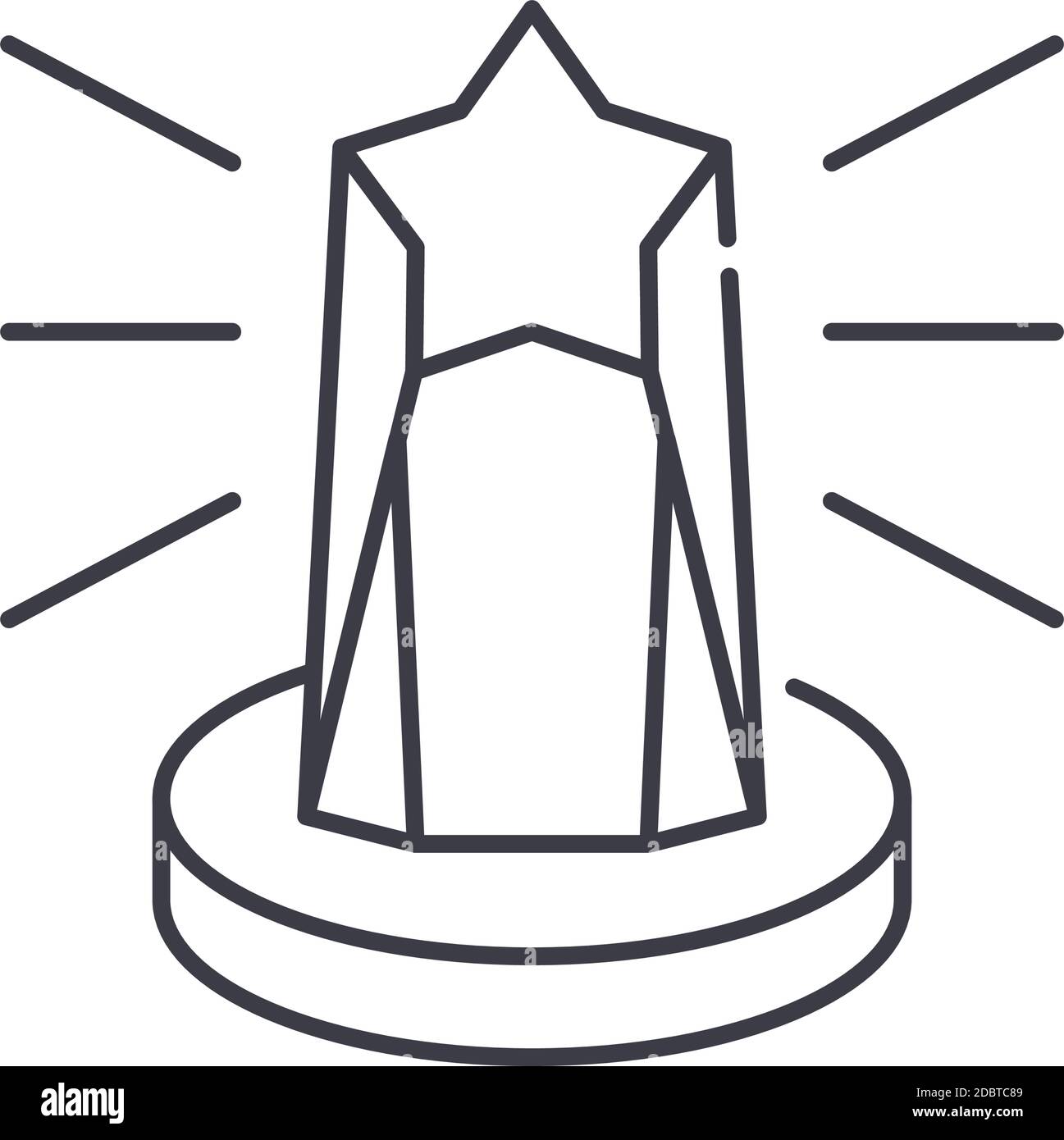 Star trophy icon, linear isolated illustration, thin line vector, web ...