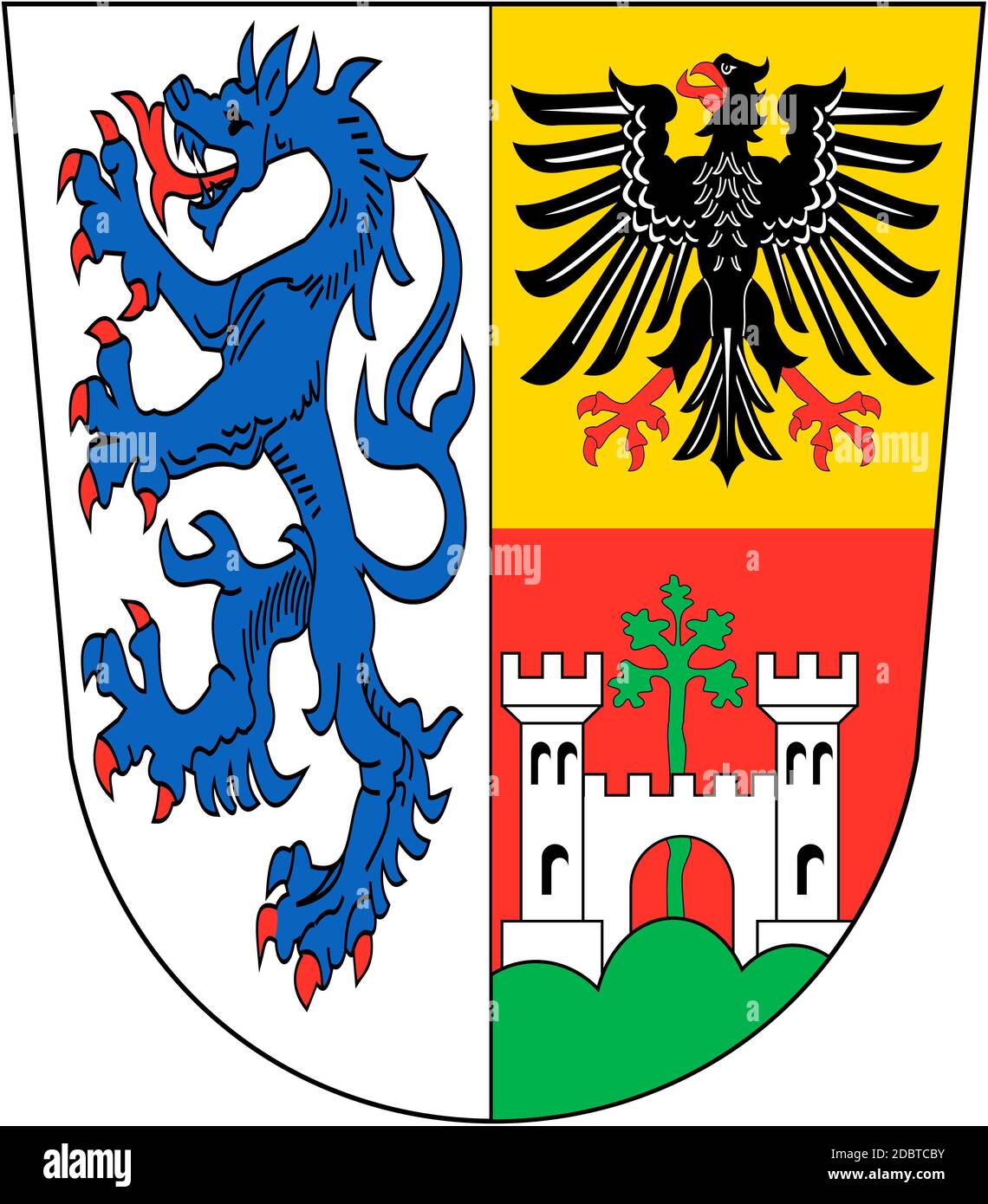 Coat of arms of the Traunstein district. Germany Stock Photo - Alamy