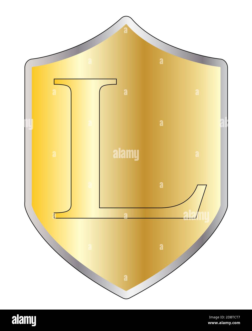 A typical shield with 50 in Roman numerals all isolated on a white ...