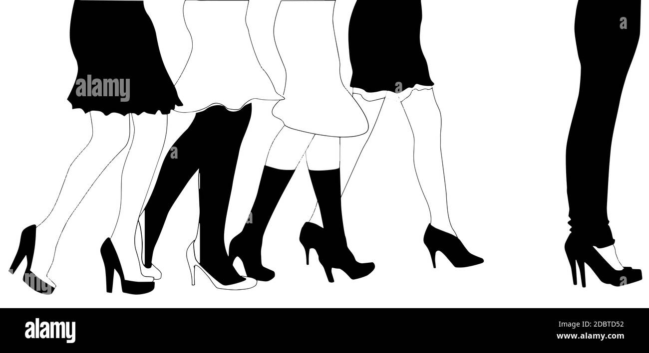 Walking legs in black and white isolated on a white background Stock ...