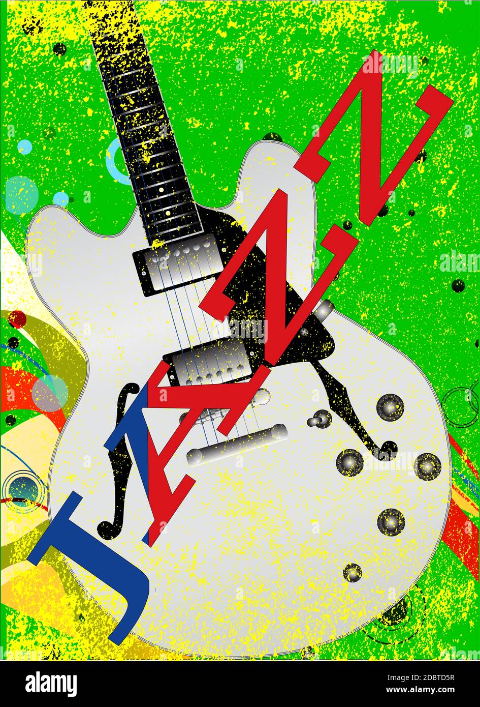 Typical Jazz Guitar set on a jazz grunge background Stock Photo - Alamy