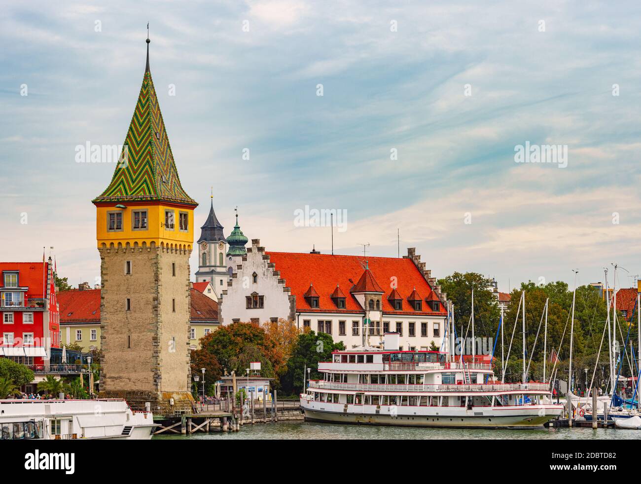Mangturm Tower in Lindau, Bavaria, Germany, Europe. Beautiful old ...