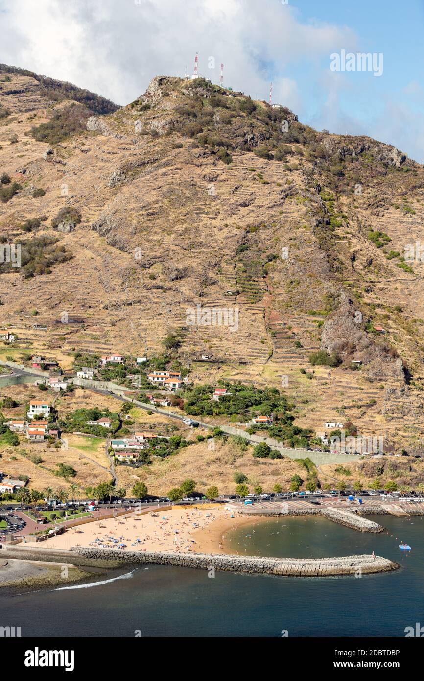 Machico bay on the east coast of Madeira Island, Portugal Stock Photo ...