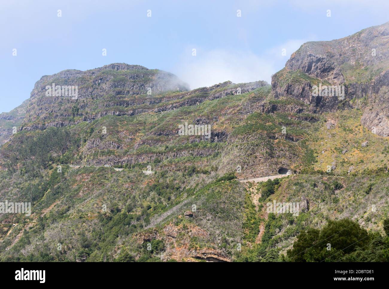 View to the south from the pass Boca da Encumeada in Madeira Stock ...