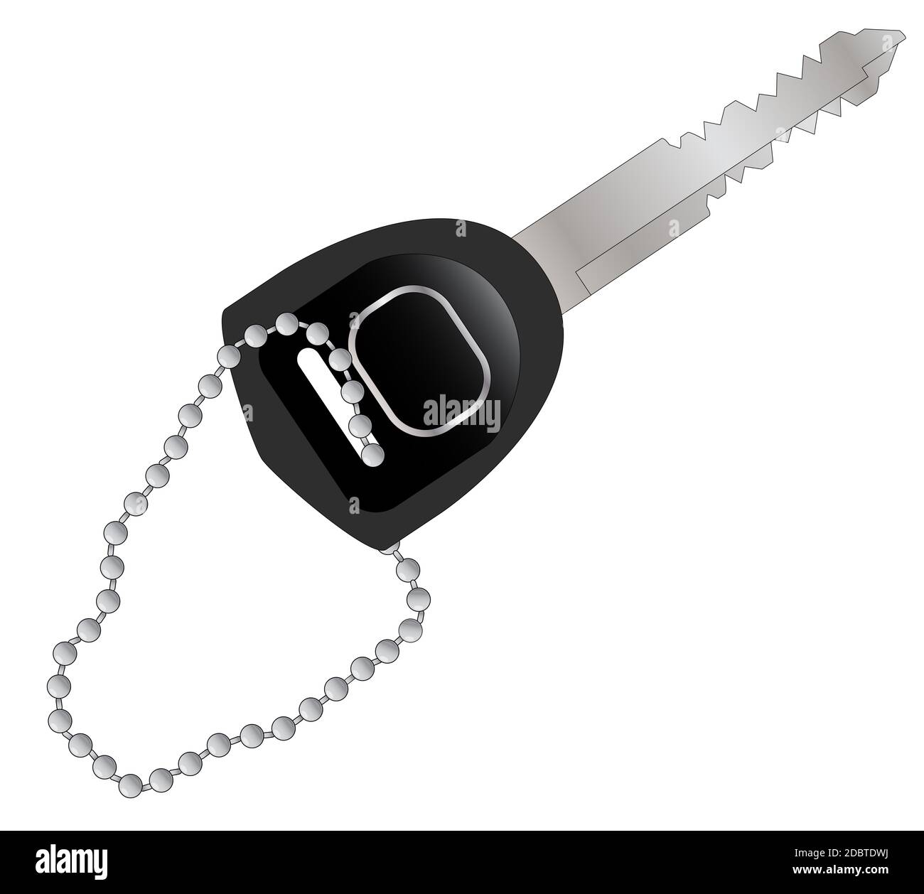 A typical automobile ignition key isolated on a white background Stock ...