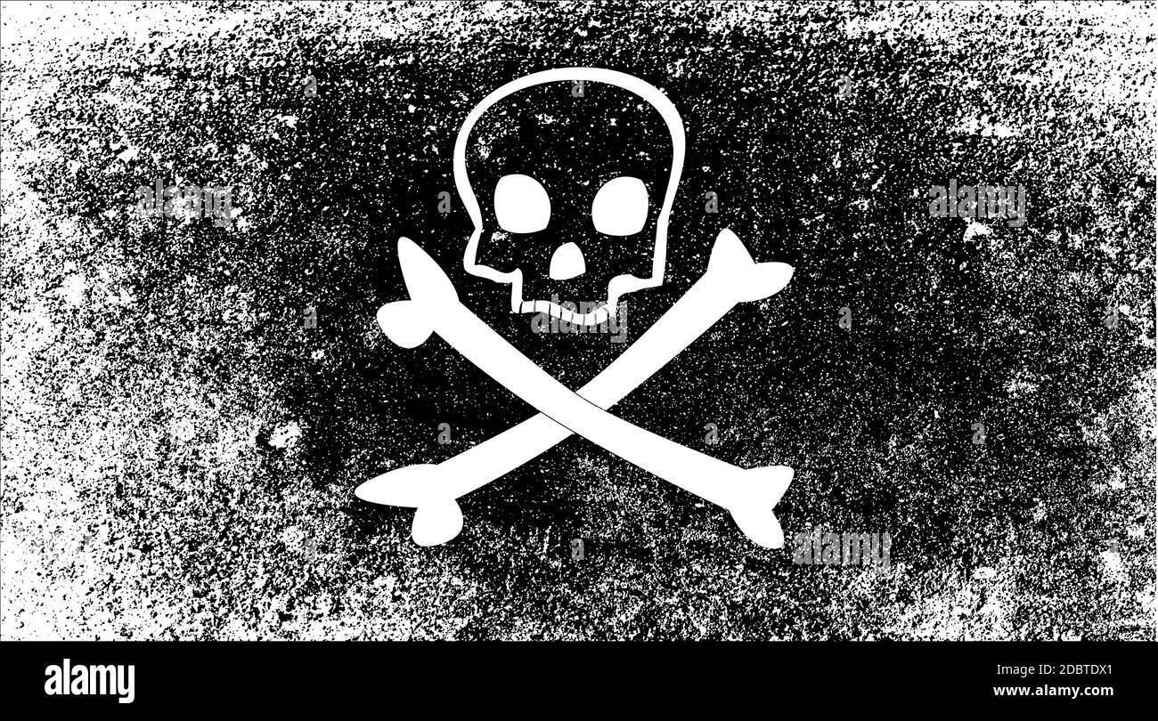 A typical skull and crossbones pirate vesel flag Stock Photo - Alamy