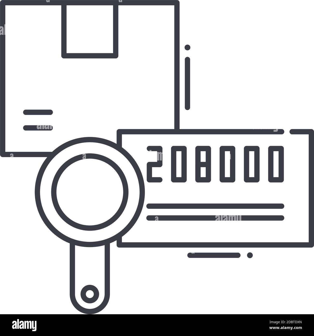 Tracking number concept icon, linear isolated illustration, thin line ...