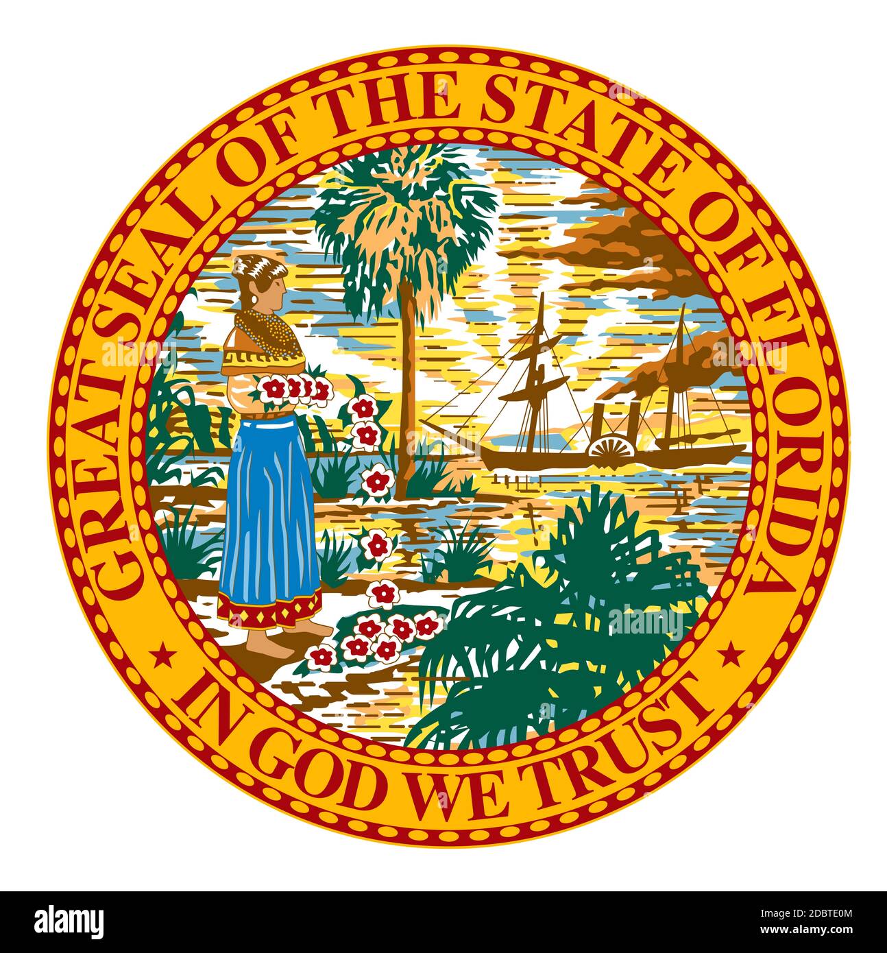 The seal of the United Steas of American state FLORIDA isolated on a ...