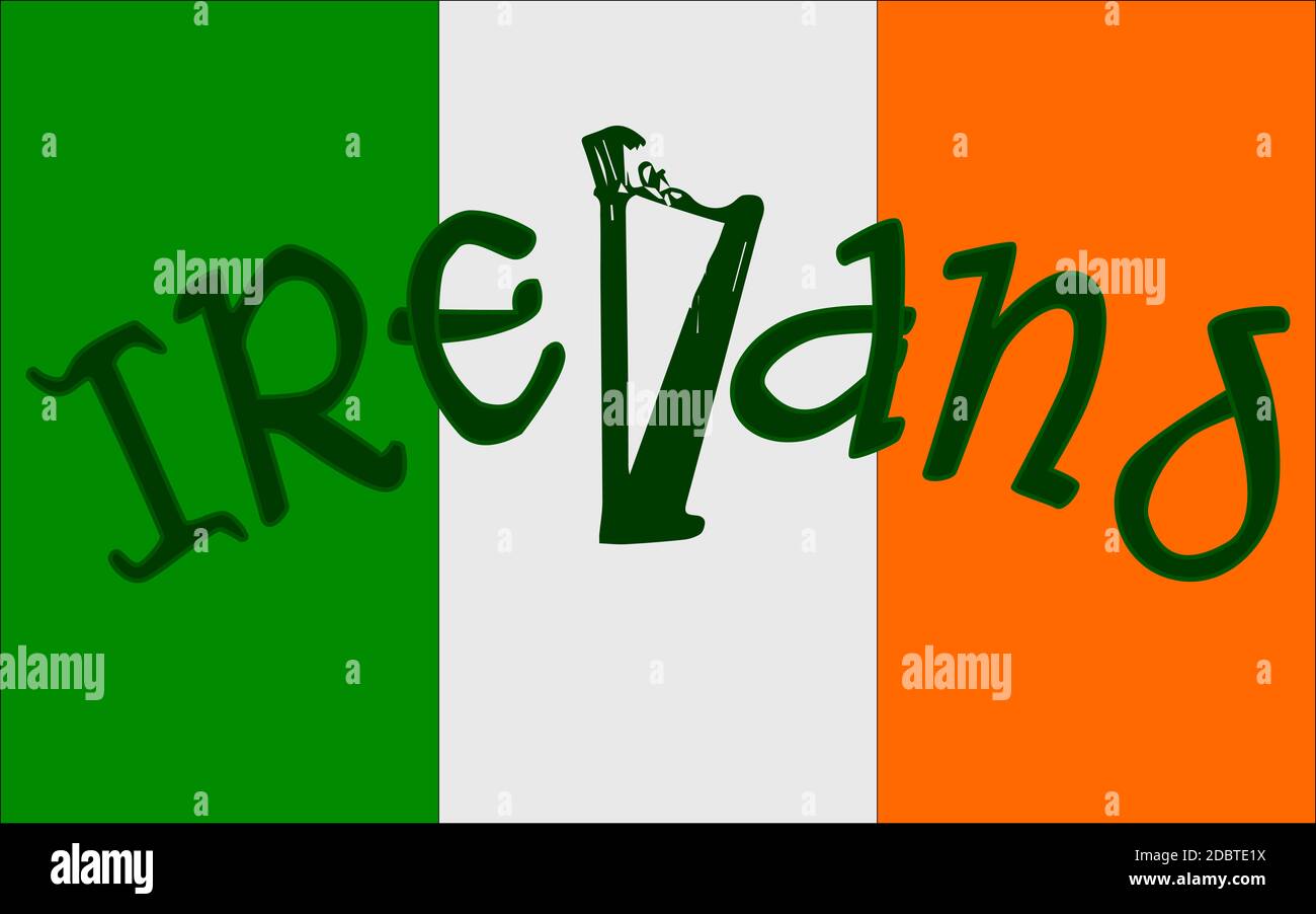 The green harp flag of ireland hi-res stock photography and images - Alamy