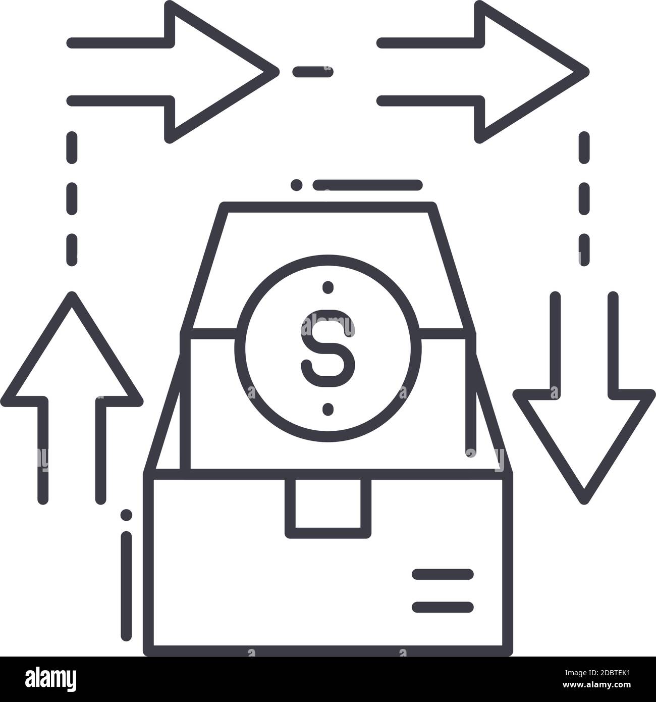 Trade imports icon, linear isolated illustration, thin line vector, web ...